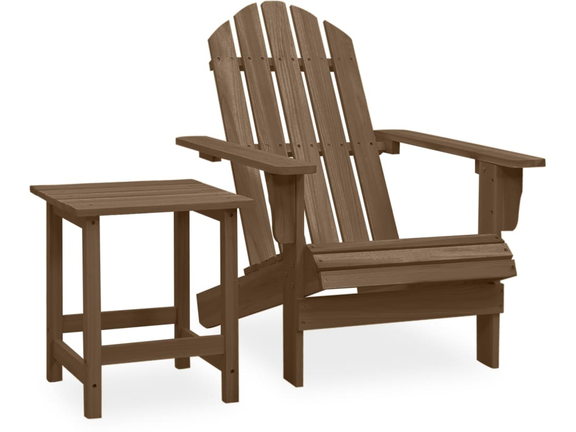 Den Vrtni stol Adirondack z mizo trden les jelke rjav | Vrtne garniture Den Vrtni stol Adirondack z mizo trden les jelke rjav | Vrtne garniture